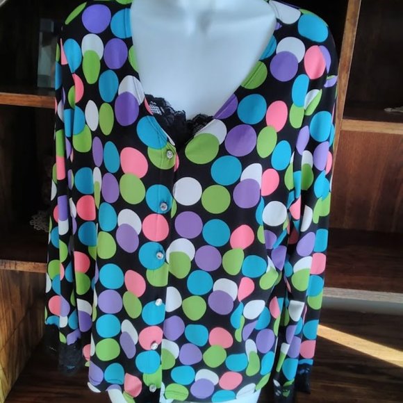 Studio Works | Tops | Vtg Studio Works Blousetop Colorful Circles ...